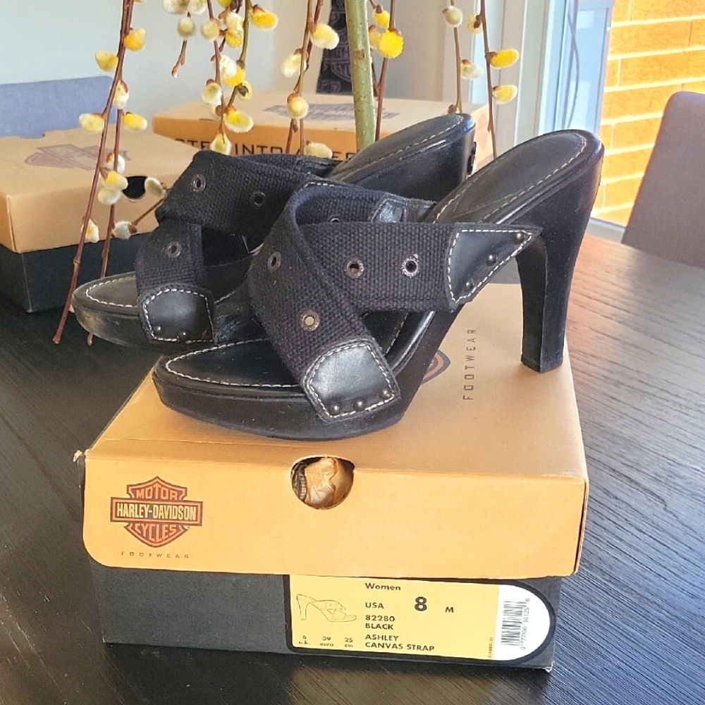 Harley-Davidson "Ashley" Platform, 8, Black, Vintage - Gem